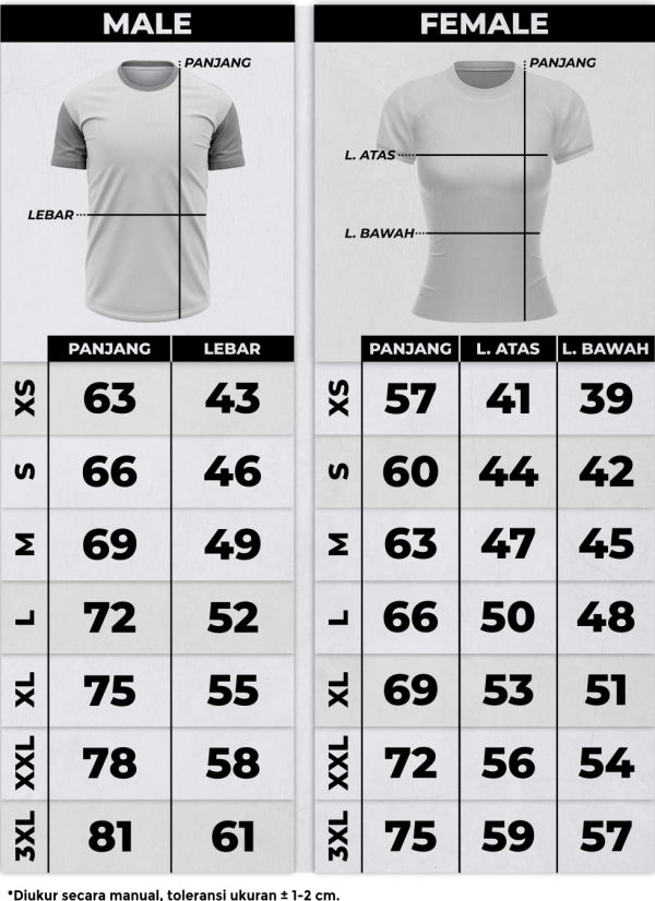 PRICELIST & SIZE CHART - Bikin Jersey Custom Disini!!